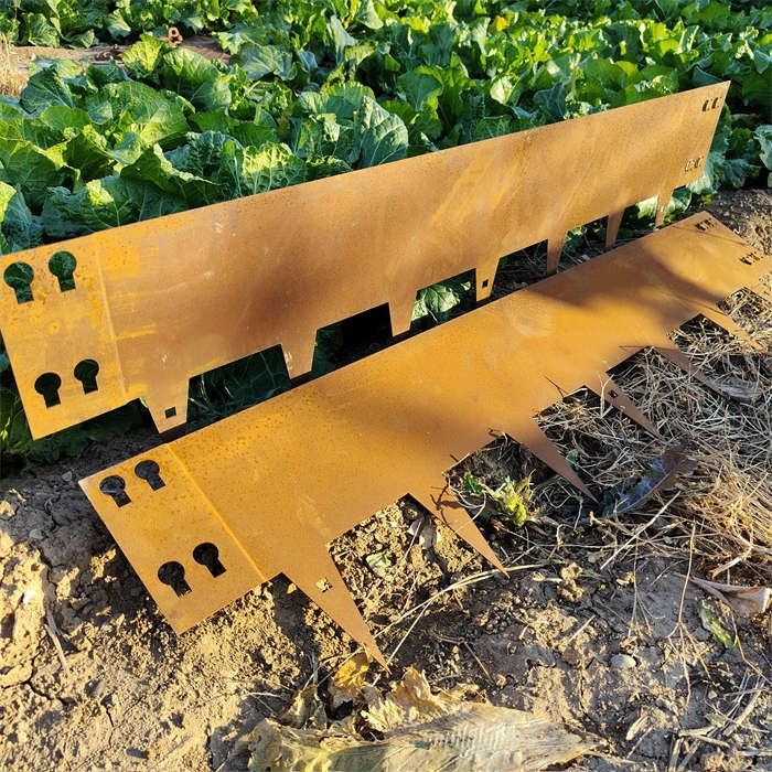 Valla de borde de jardín de metal corten al aire libre oxidada ...